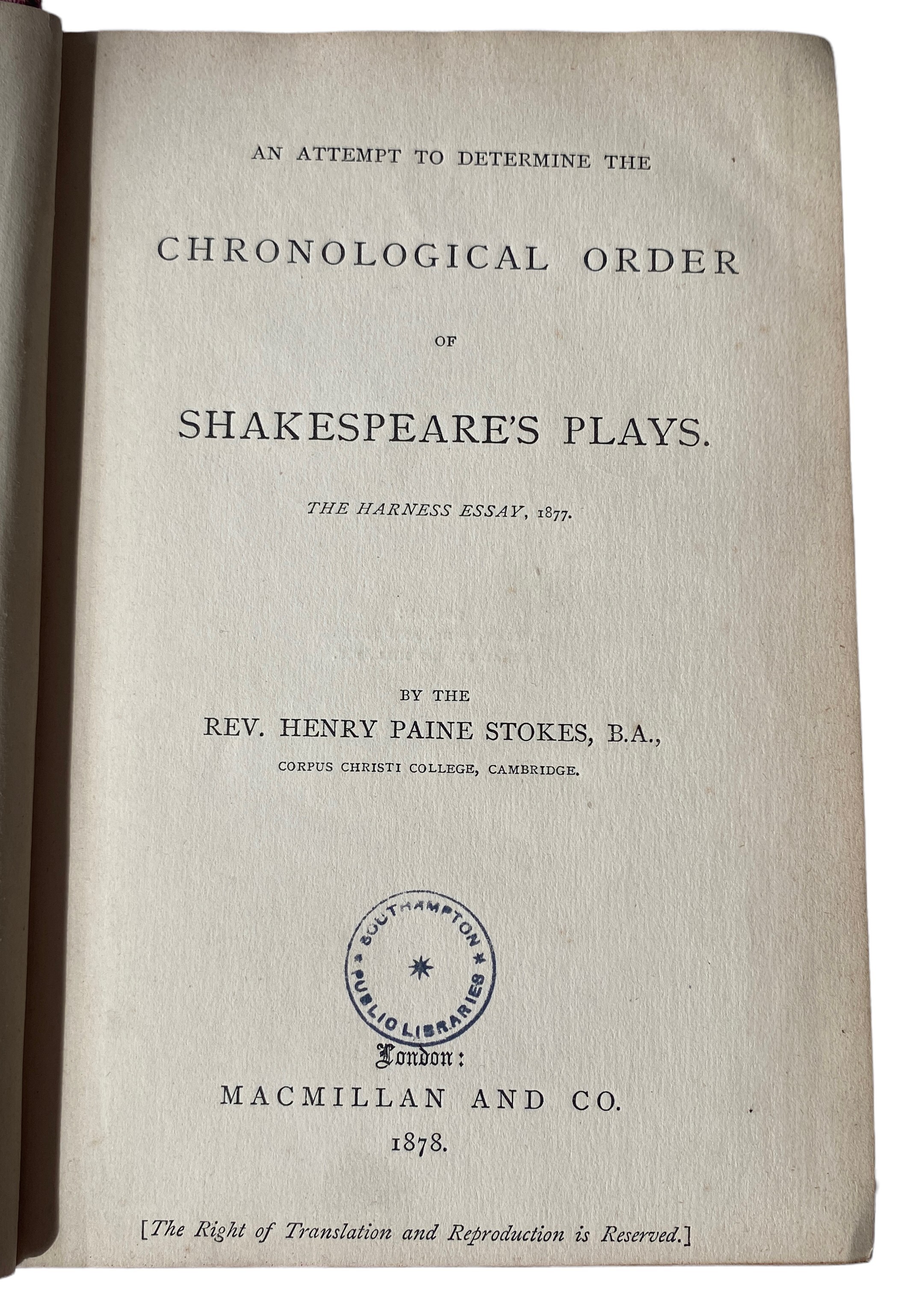 An Attempt to Determine the Chronological Order Of Shakespeare’s Plays ...