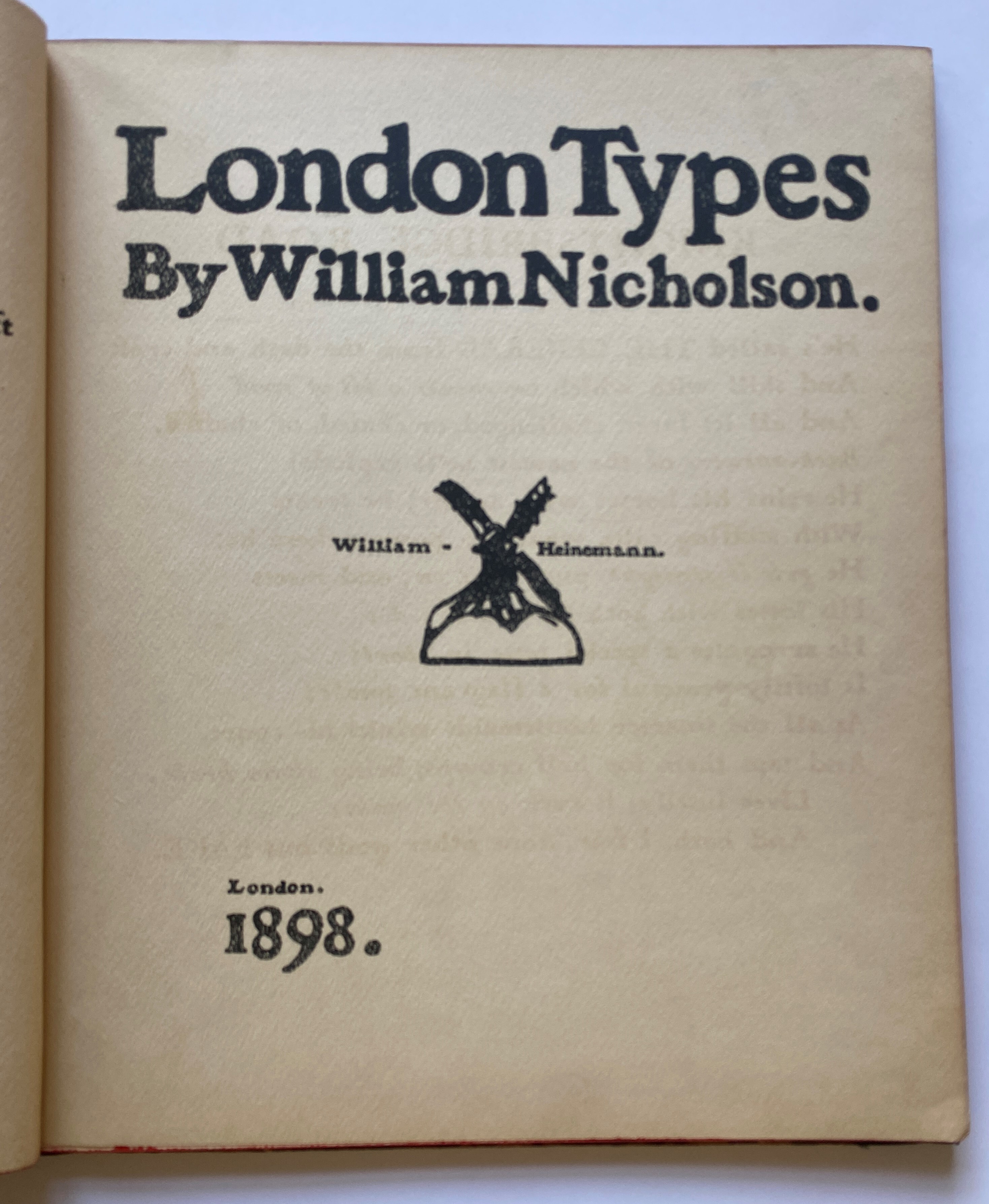 London Types. by NICHOLSON, William | Harrison-Hiett – Rare Books