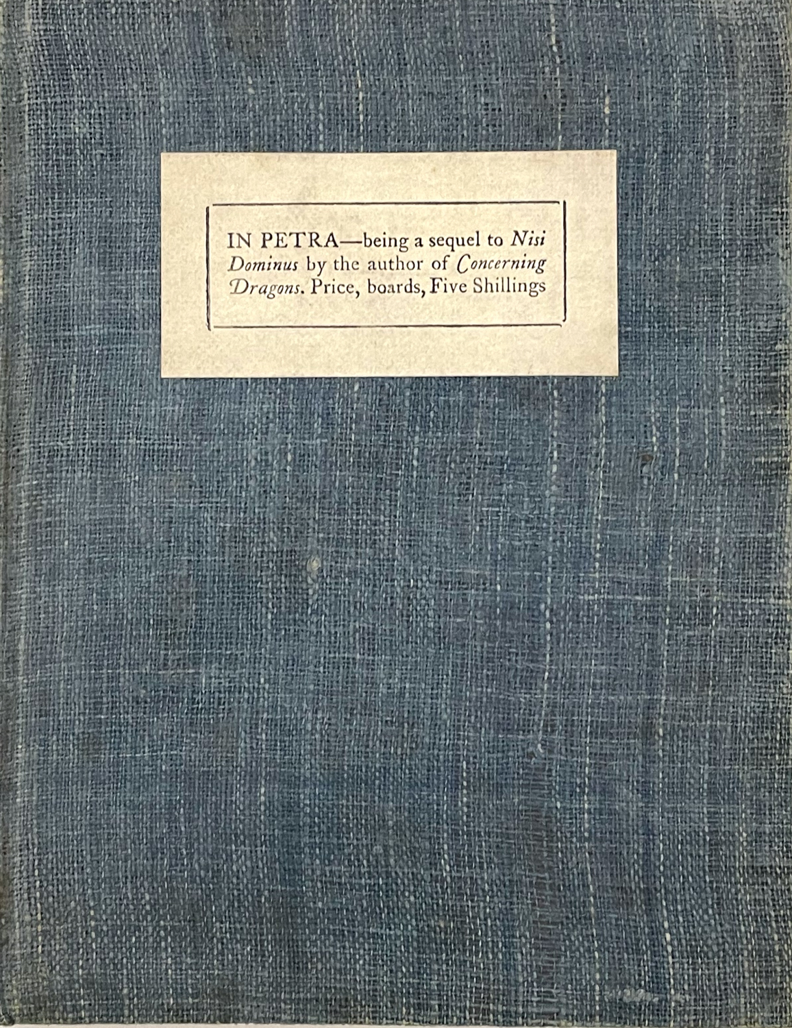 In Petra, being a sequel to Nisi Dominus. by ST.… - Sophie Schneideman ...