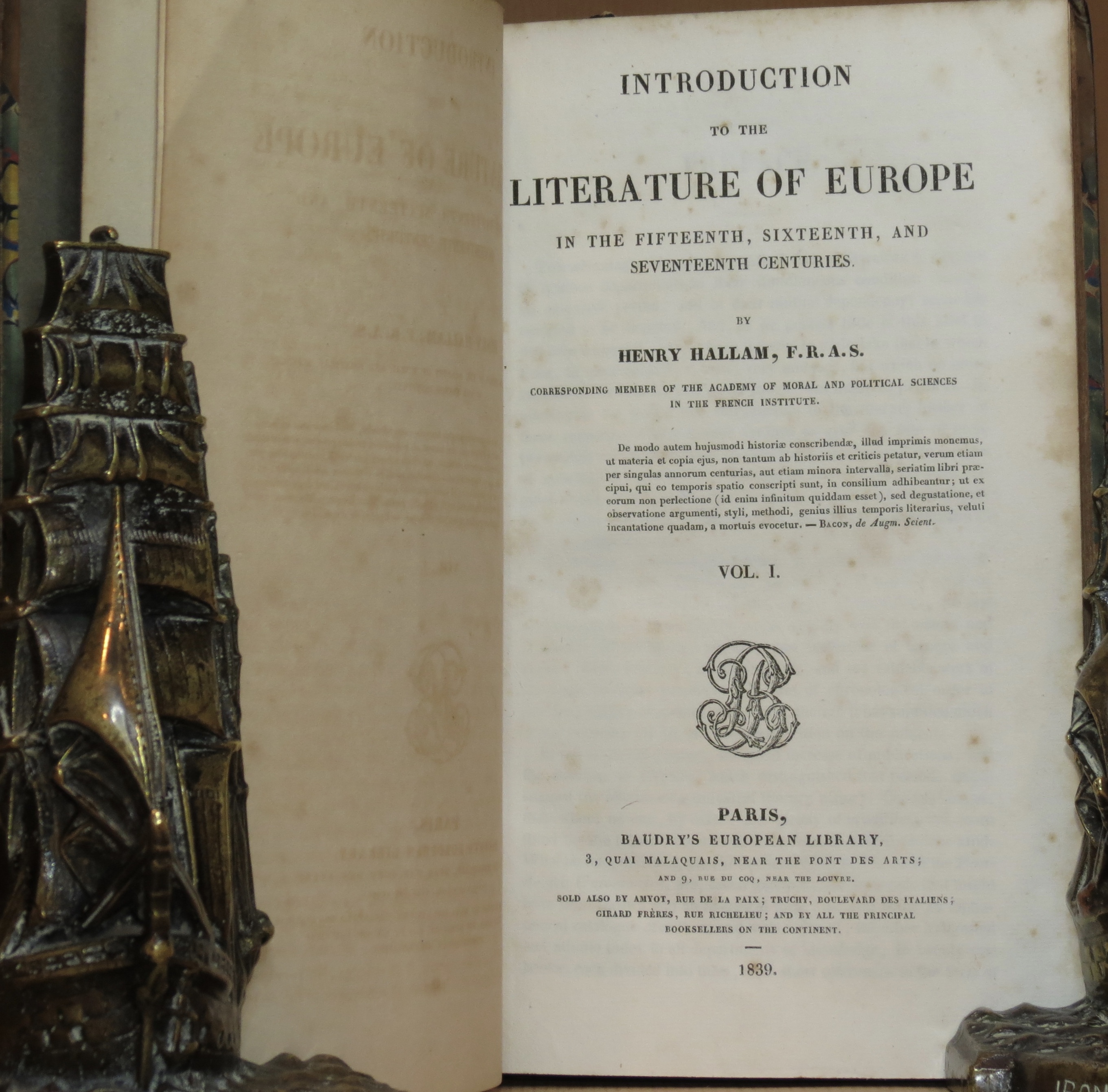 Introduction to the Literature of Europe in the Fifteenth, Sixteenth ...